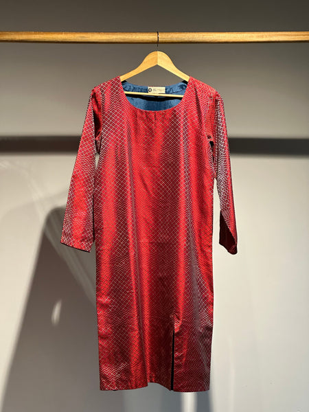 Handwoven Satin Silk Banarasi Brocade Tunic – Akaaro